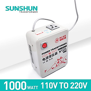 （1000W） Voltage Converter from 110V to 220V, high Performance Step-up Transformer to Support appliances Used in Europe, Asian appliances and Other Regions,CE/FCC Certification.