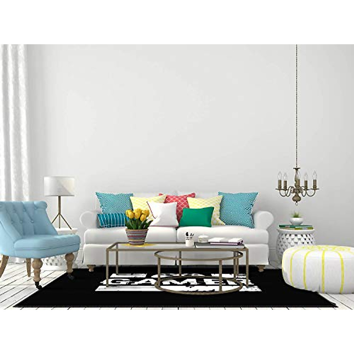 Gamer Video Game Player Gaming Area Rugs Non-Slip Floor Mat Doormats Home Runner Rug Carpet for Bedroom Indoor Outdoor Kids Play Mat Nursery Throw Rugs Yoga Mat