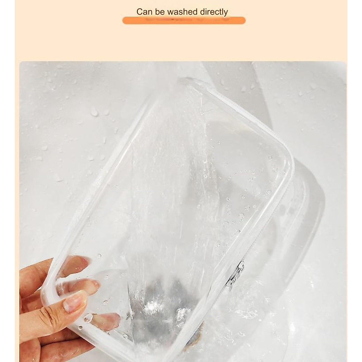 QSNEOZPQ Hard Sided Zipper Case - 2024 New Hard-Sided Clear Zipper Ppencil Case, Portable Transparent Zipper Pencil Case, Hard Zippered Pouch Clear Organizer Bags