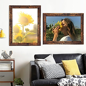 ZBEIVAN 16x20 Picture Frames Set of 2 Rustic 20x16 Photo Frame for Vertical Horizontal Wall Hanging