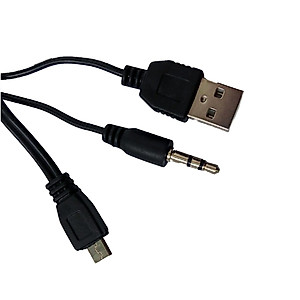 DEEIRAO 1x Micro USB 5pin to 3.5mm Audio Port Cable and USB-A Charge Cord for Bluetooth Speaker (Micro USB)