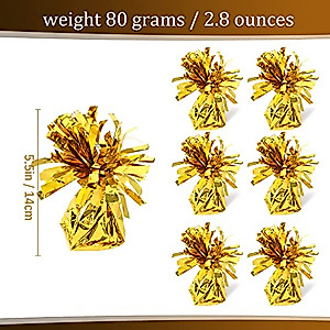 56 Pcs Balloon and Balloon Weights, 50 Pieces Balloons Decorative Birthday Confetti Balloons 6 Pieces Balloon Weights Pack Holder Balloons Party Wedding Birthday Decors(Black, Gold Series)