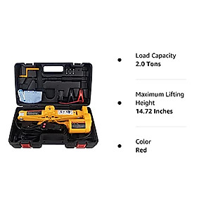 Simtamy Electric Car Jack 2 Ton 12V Electric Scissor Jack with Storage Box for Car SUV Tire Changes (Lifting rang: 4.72~14.72 inch)