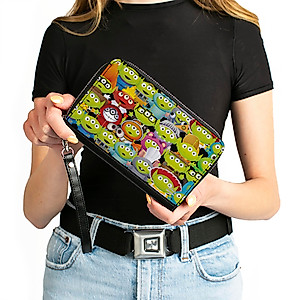 Buckle-Down Women's PU Zip Around Wallet Rectangle-Pixar Studios Collection, 7.5"x4.5"
