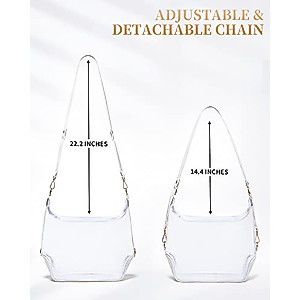 Vorspack Clear Bag Stadium Approved - Clear Purse for Women Clear Crossbody Bag with Adjustable Strap for Sports Events Concerts College - White