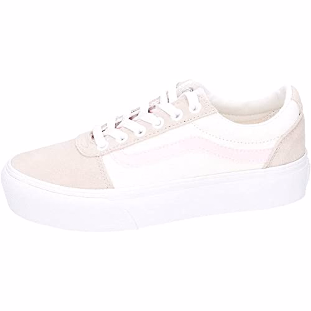 Vans Unisex Ward Platform Sneaker - Lace up Closure Style - Color Block Beige 8