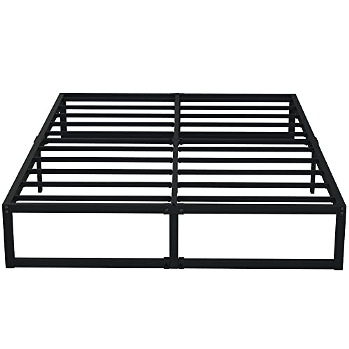 EMODA 12 Inch California King Bed Frames Heavy Duty Metal Cal King Platform with Steel Slats Support, No Box Spring Needed, Noise Free, Black