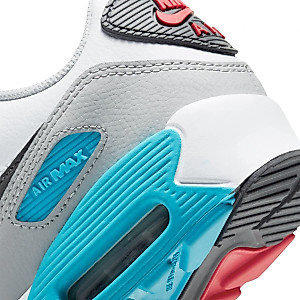 Nike Air Max 90 Essential, Size 6Y, White/Iron Grey-Chlorine Blue