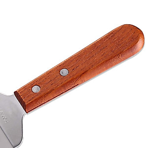 Wooden Handle Stainless Steel Pizza Shovel,10 inches DIY Baking Tools, Cake Cooking Shovel, Cheese Shovel，Pie Cake Holder Triangular Spade Server for Cakes Shovel Baking Flipper (10)