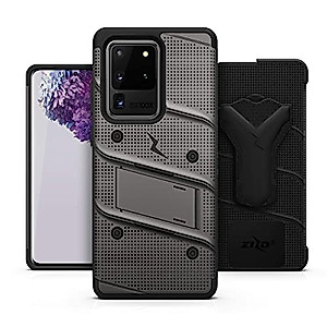 ZIZO Bolt Series for Galaxy S20 Ultra Case with Kickstand Holster Lanyard - Gun Metal Gray