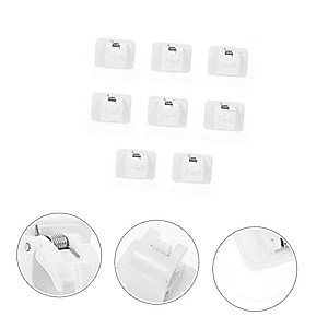 BESPORTBLE 8pcs Telescopic Rod Clamp Ceiling Hook Retainer Holder Clear Shower Curtain Hooks Curtain Rod Support No Nail Curtain Rod Brackets Curtain Rod Hooks Curtain Hangers Plastic White