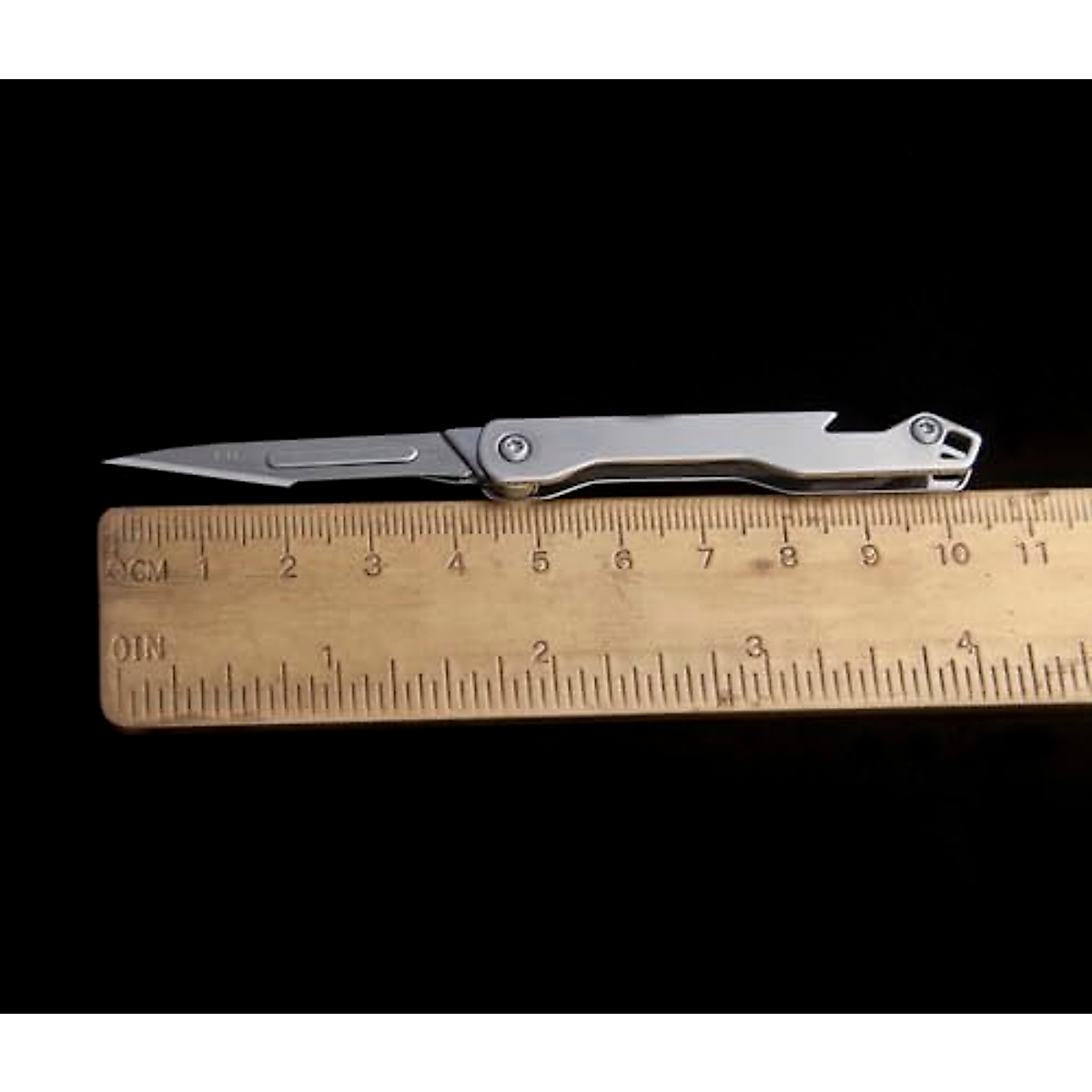 Tungyi Daily Pocket Folding Utility Knife with 10 Replaceable Quick Change Blades, Ultra Compact and Lightweight (Stainless Steel)