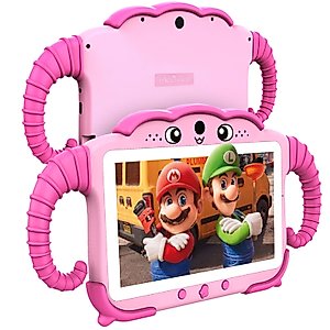 Kids Tablet 7" Tablet for Kids 64GB Toddler Tablet Kids Software Installed, Kids Android Learning Tablet with WiFi Case Dual Camera Parental Control for Toddlers Children Tablet YouTube Netflix