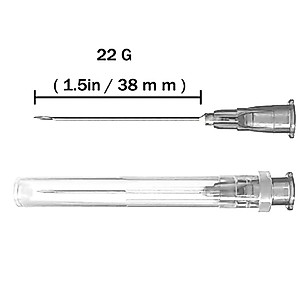 22 Gauge Needle（100Pack）22g 1.5 Inch Needle Luer Lock for Scientific Labs，22g Needle