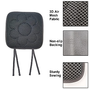 Esme L&H 12 Inch Kids Chair Pads with Ties Breathable 3D Air Mesh Chair Cushion Square Seat Cushion for Kids Chair/School Chair/Wood Chairs