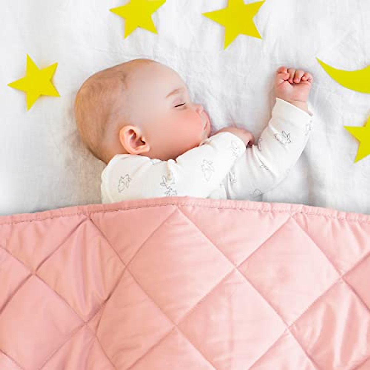 EXQ Home Toddler Comforter Baby Quilt Blanket Soft Lightweight,39X47 Inches Polyester Toddler Nursing Blanket for Infant and Newborn, Ultra Soft for Crib Bed,Stroller,Travel,Outdoor(Pink)