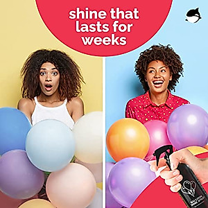 Orca Balloon Shine Spray (16oz) | Ultra Shiny Glow Spray for Latex Balloons. Balloon Brightener Spray for Lasting Gloss Finish (Brillo para Globos)