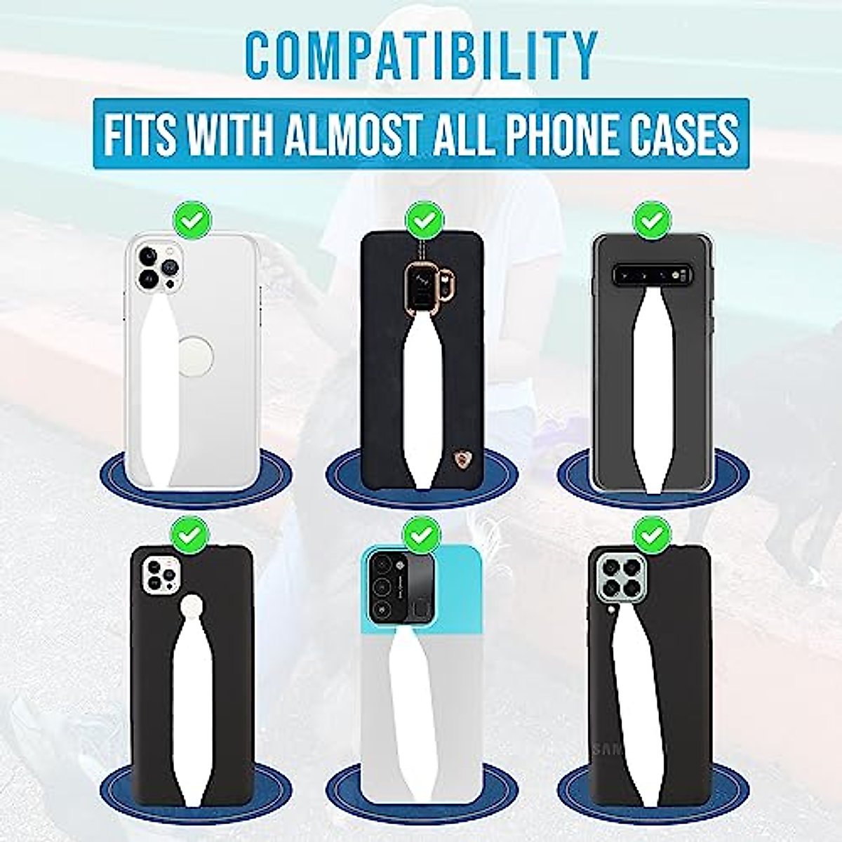 Switchbands Universal Phone Grip Strap |Pack of 2| Reversible Phone Hand Strap for Phone Cases as Phone Loop Holder| Secure handling by Comfortable Phone Strap - Color & Psychedelic Dog Paw Prints