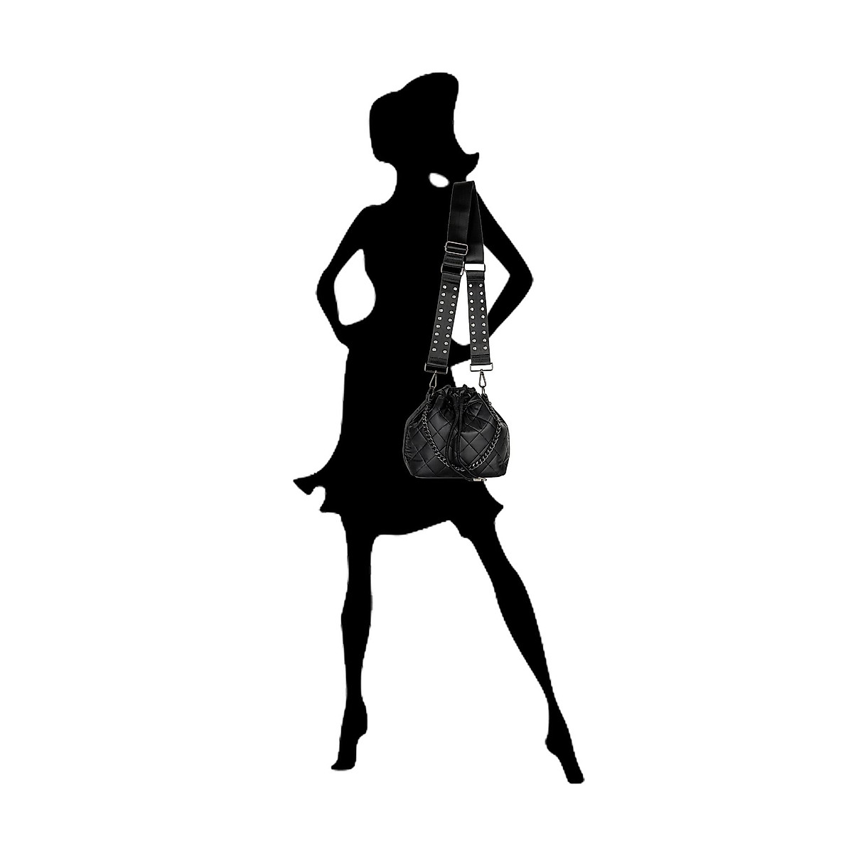 Haute Shore - Lindsey Carbon Puffer Bucket Bag, Beige Camo W/Orange & Peach Stripe