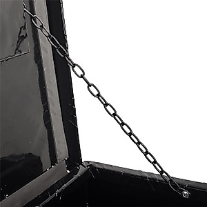 FGJQEFG 44 Inch Aluminum Heavy Duty Truck Bed Tool Box Underbody Flatbox Truck Car Outdoor Trailer Pickup Toolbox,RV Storage OrganizerTrailer Storage W/Lock & Keys,5 Bar Tread,Black(44"X15"X15")