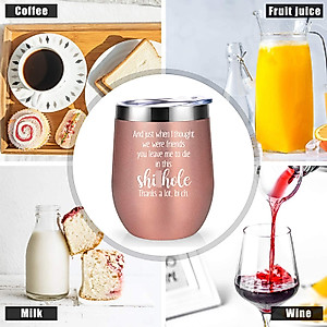 Coolife Wine Tumbler Cup - Going Away Gift for Coworker, Coworker Leaving Gifts for Women - Just When I Thought We were Friends - New Job, Farewell Gifts, Goodbye Gifts for Coworkers, Colleague, Boss