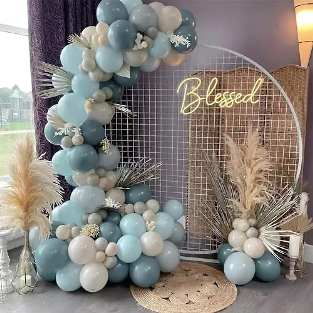 PartyWoo Dusty Blue Balloons 52 pcs 12 inch Light Blue Aqua Balloons for Graduation Wedding Baby Shower Gender Reveal Anniversary Graduation Birthday Party Decorations Blue-F28
