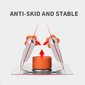 VHIEDN Broom Mop Holder Wall Mounted, Stainless Steel Adhesive Single Broom Hanger Hook for Bathroom Kitchen Garage Closet RV Organizer, V-Shape Orange, 2 Pack