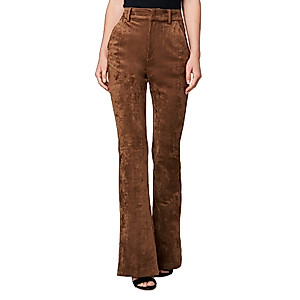 [BLANKNYC] Womens Luxury Clothing Vegan Leather Wide Wale Corduroy Flare Pant, Fairweather Friend, 27