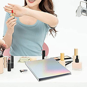 beiyoule Empty Eyelash Storage Book, Glitter Lash Sample Protective Case False Eyelash Display Box can Holds 16 Pairs False Eyelashes, Birthday or Xmas Gift for Girls Makeup Lovers (Silver)