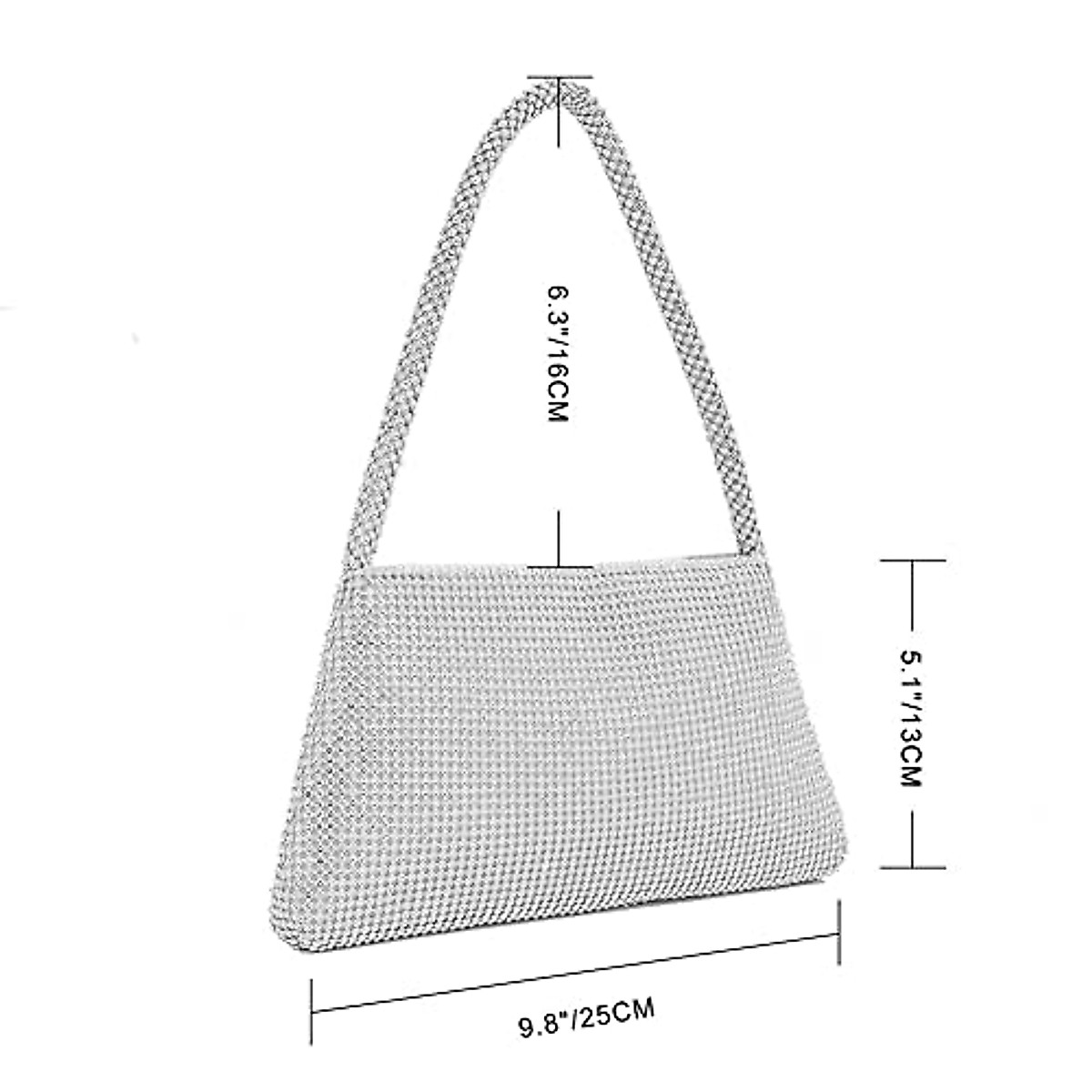 Jiechengjophoo Rhinestone Clutch Purses for Women Bling handbag Crystal Evening Bag