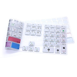 WYGCH Ultra Thin Shortcuts Extended Silicone Keyboard Protective Cover Skin for Mac Aluminum Wired Keyboard MB110LL/B (A1243) Numeric Keypad (for Logic Pro X)