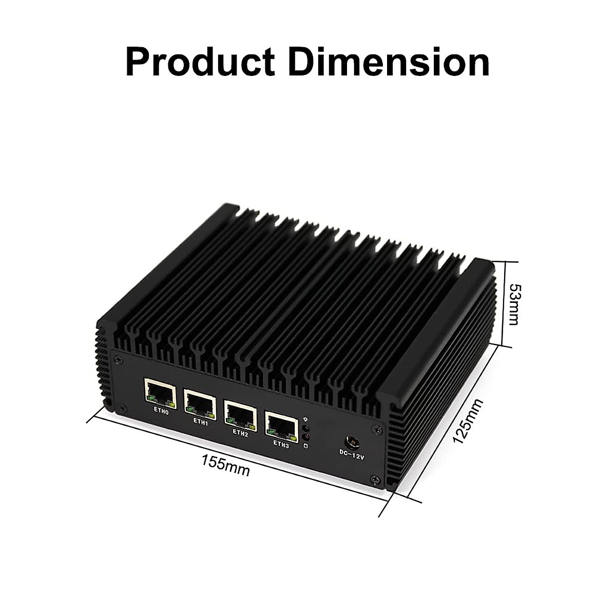 MOGINSOK 4X 2.5GbE Intel I225-V Ethernet Firewall Appliance Mini PC, Intel Celeron J4125 AES-NI VPN Router PC HDMI VGA 4GB RAM 64GB MSATA SSD