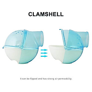 WishLotus Hamster Sand Bathroom, 3Pcs Detachable Plastic Hamster Sand Bath Container Small Pet Bathtub Extermal Toilet with Shovel and Cage Accessory for Hamster Guinea Pig Gerbil (Blue)