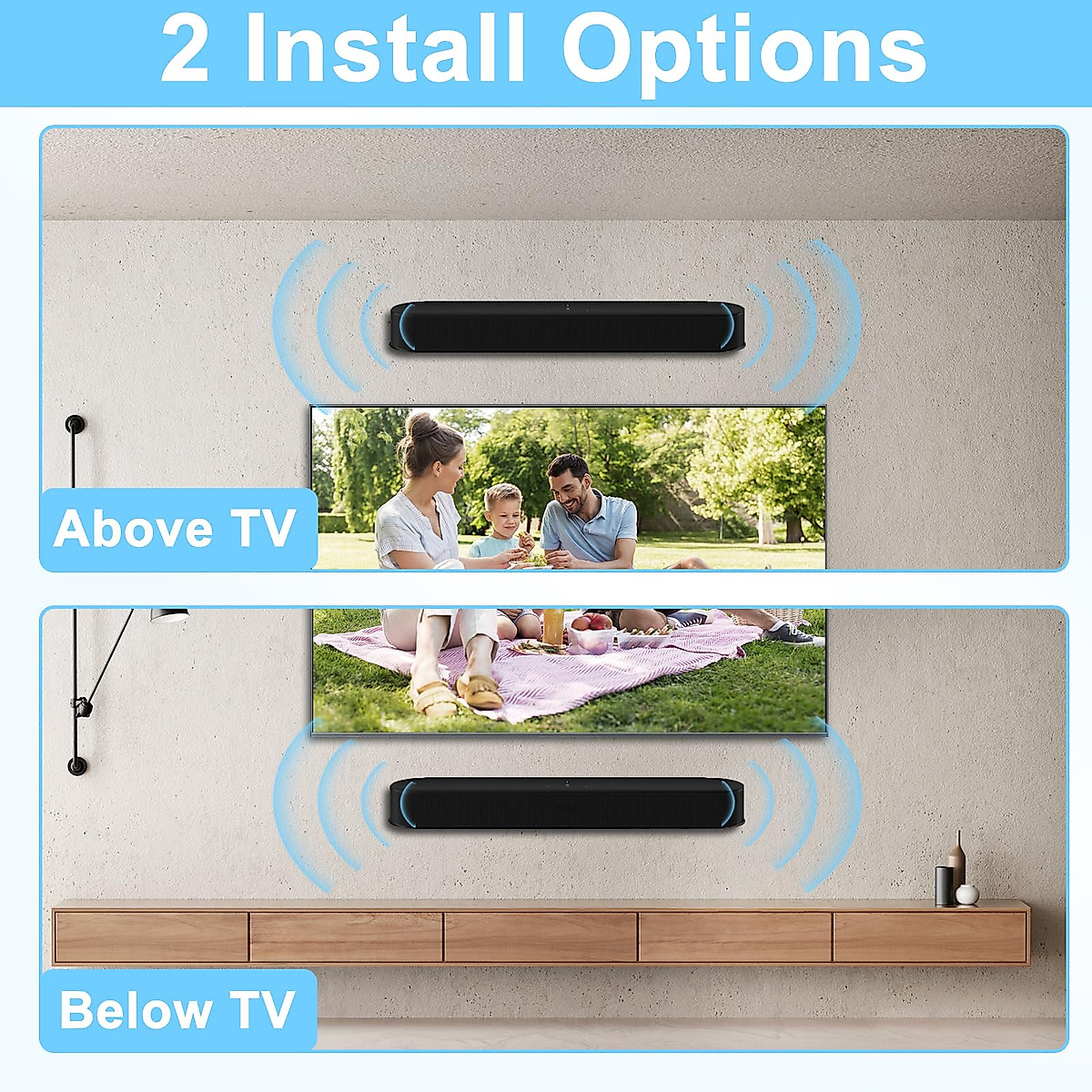 Soundbar Mount for Sonos Beam Wall Mount for Sonos Beam Gen 2 & Gen 1 Smart TV Sound Bar with Hardware kit, Black