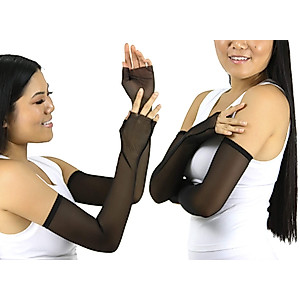 ToBeInStyle Women's Mesh Fingerless Gloves - One Size - Black