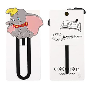 Elephant Bookmarks for Kids 3D Non-Slip Anime Dum_bo Cartoon Bookmark Page Holder Unique Gift Idea PVC Book Marker Reading Accessories for 100th Day of School Gift,Girls,Book Lovers,Students,Christmas