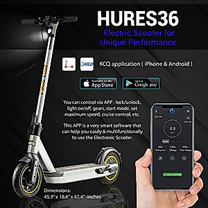10 Inches Foldable Electric Scooter - Unique Performance and Upgraded Pneumatic Tire Foldable Commuter, Suitable for Adult and Easy to Store and Transport - HURES36
