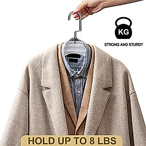 Quality Clear Lucite Acrylic Heavy Duty Coat Suit Hangers – 2 Pack, Curved Stylish Clothes Hanger with Wide Matte Silver Hooks - Coat Hanger for Dress, Suit - Closet Organizer Adult Hangers