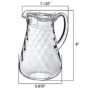 Amazing Abby - Droply Whirly - Acrylic Pitcher (64 oz), Clear Plastic Water Pitcher with Lid, Fridge Jug, BPA-Free, Shatter-Proof, Great for Iced Tea, Sangria, Lemonade, Juice, Milk, and More