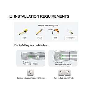 Homesupplier Smart Curtain System, Heavy Duty Electric Curtain Rod, WiFi Control, Work with Amazon Alexa, Google Home, Adjustable Length (20 ft rod)