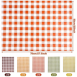50 Sheets Large Size Autumn Plaid Tissue Bulk, 28 * 20'' Brown Green Yellow Red Orange Buffalo Plaid Gift Wrapping Tissue for Fall Harvest Thanksgiving Day Party DIY Craft