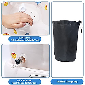 BLIRORA Inflatable Baby Floor Seat, Baby Chair for Sitting Up with Two-Point Harness Column-Shaped Airbag Sofa Support for 3-36 Month Olds, Infant Seat Built in Air Pump for Home or Travel