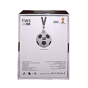 Soccerball Wireless Bluetooth 5.0 Earbuds HIFI Sound Touch Control Shaped and Charging Case Magnetic Necklace, Black and White