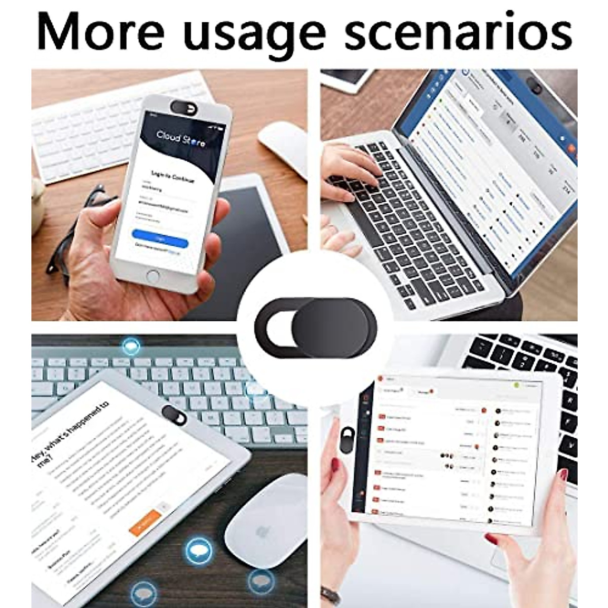 Camera Cover Slide, Webcam Cover Laptop Cover Slide, Ultra-Thin Webcam Cover Slide for Laptop, MacBook, PC, iPad Pro, Cell Phone, Tablet, Smartphone, Protect Your Privacy and Security