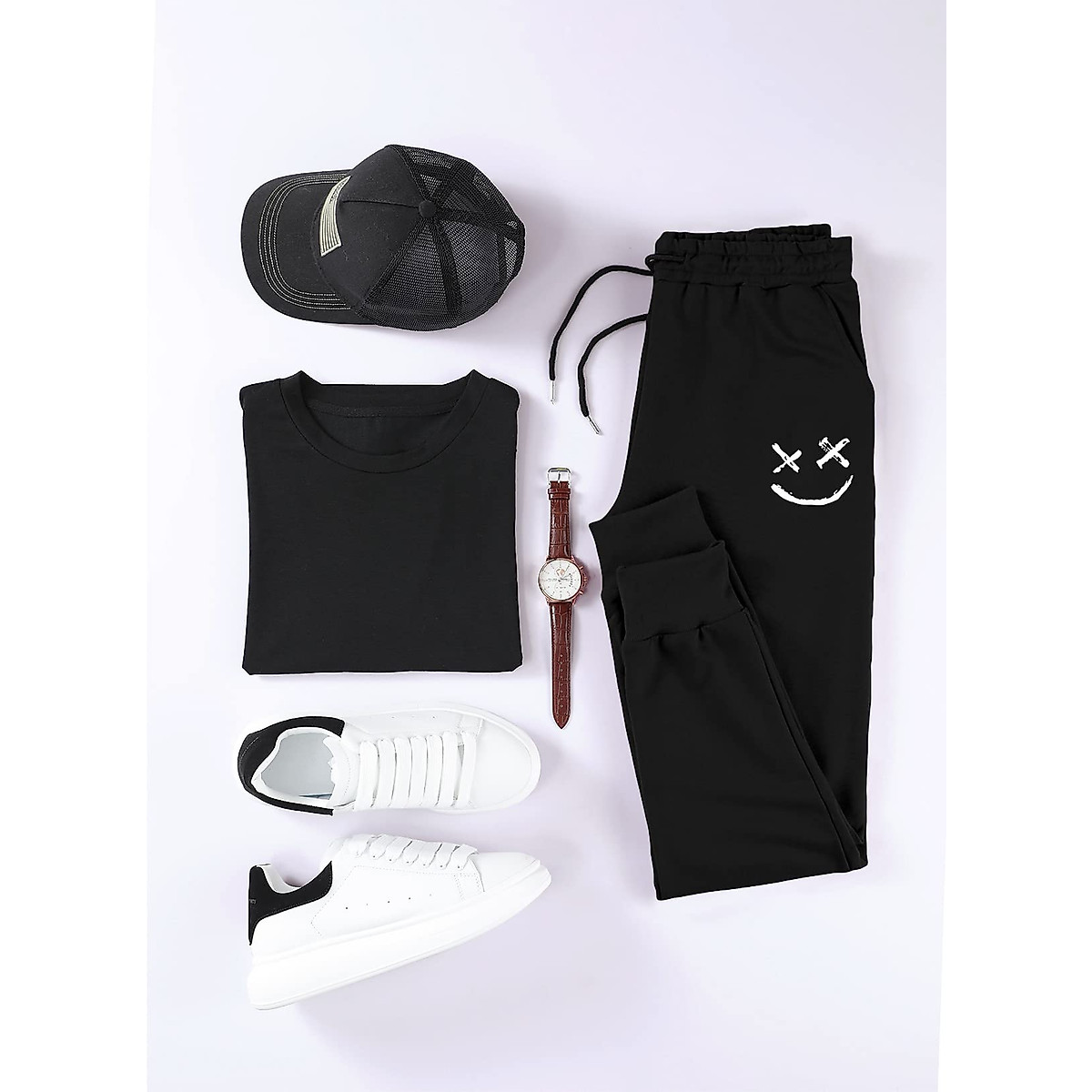 JMIERR Mens Sweatpants Tapered Track Gym Running Joggers Sweat Pants Athletic Pants with Drawstring and Pockets 2024, XL, Black