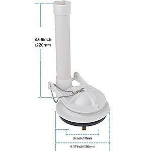 3-Inch One Piece Toilet Flush Valve, Universal Toilet Replacement Parts Toilet Repair Kit for Toilets with Flapper and Chain, Easy to Install