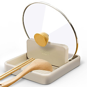 Palksky 1PCS Spoon Rest for Kitchen Counter - Spoon Holder for Stove Top, Pot Lid Holder with Drip Pad for Ladle|Spatula|Tongs|Forks|Utensil Holder Organizer