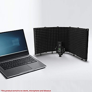 Depusheng 5 Panel Foldable Studio Microphone Isolation Shield Recording Sound Absorber Foam Panel