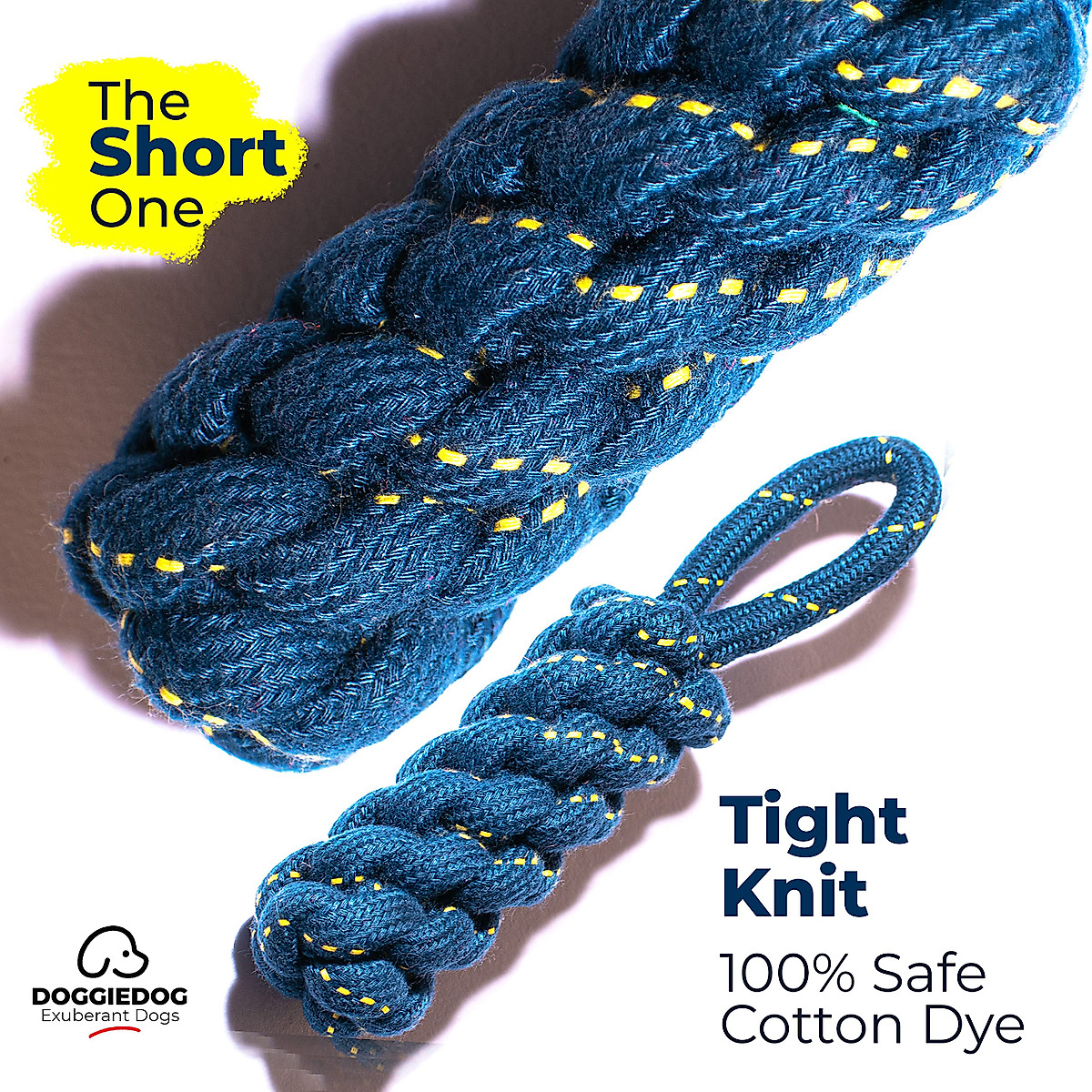 Dog Rope Chew Toy, 3 Pack, Contains 3.5 Knot Rope With Pulling Handle, Ball & Dumbbell Rope, Cotton Poly Mix Puppy Teething Chew Tug Toy for Small Medium Large Dogs, Tug of War Dog Toy, Dog Pull Toy