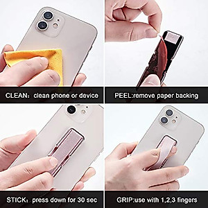 Weewooday 6 Pieces Finger Strap Phone Holders Phone Handle Grip Cell Phone Stand with Kickstand Elastic Phone Finger Holder for Cell Phone Case Small Tablets